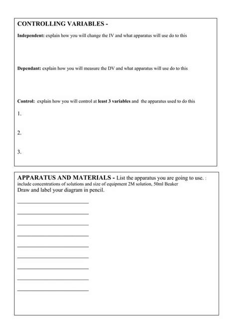 Igcse Planning An Investigation Student Booklet By Laurie Johnson Issuu