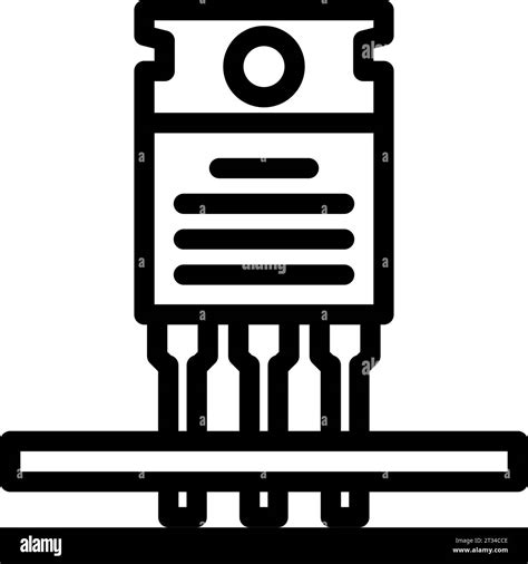 Transistor Installation Electronics Line Icon Vector Illustration Stock