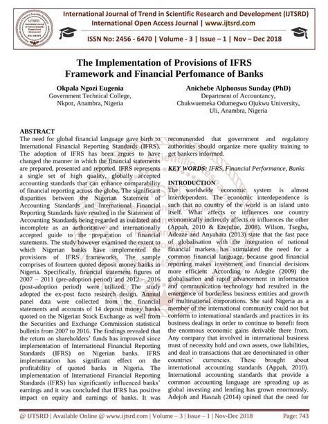 Pdf The Implementation Of Provisions Of Ifrs Framework And Financial