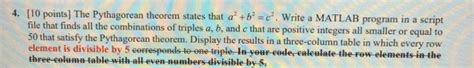 Solved 4 10 Points The Pythagorean Theorem States That A