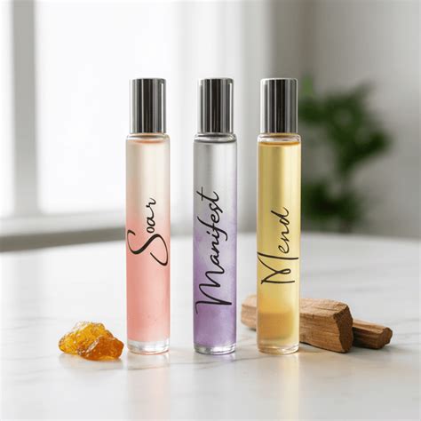 Warm Amber And Citrus Perfume Set 3 Vegan Rollerball Fragrances For Wo