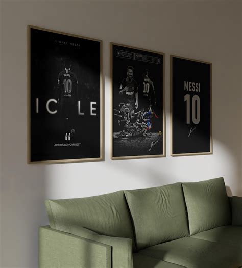 Lionel Messi Set Of 3 Poster Argentina Soccer Print Soccer Ts