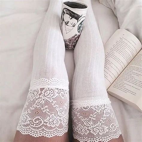 Harajuku Women Cotton Stockings Sexy Over The Knee Socks Thigh High ...