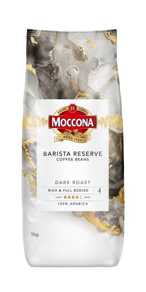 Moccona Barista Reserve Dark Roast Coffee Beans 1kg Black Box Product