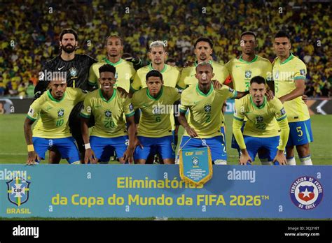 Brazils Starting Players Pose For A Photo Prior To A World Cup 2026