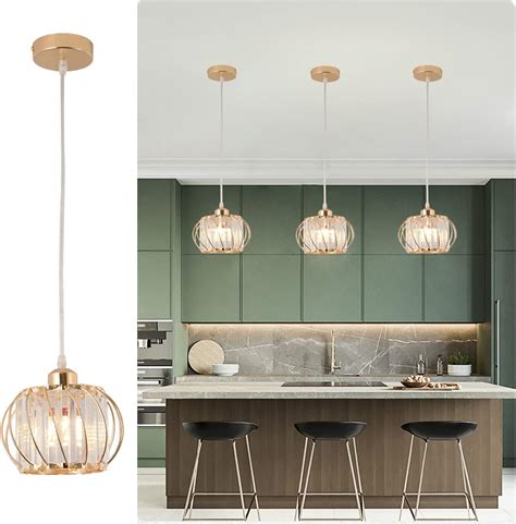 • Lámparas Colgantes Doradas Luces De Isla Para Iluminación De Cocina Techo Con