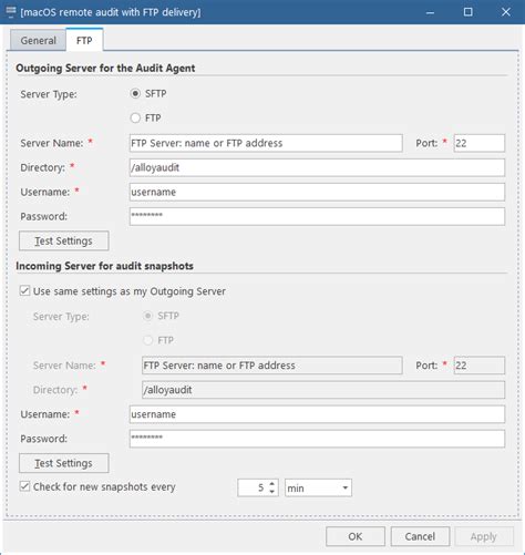 How To Schedule Uploading Audit Results Via Ftp On Macos How Tos Alloy Navigator Alloy