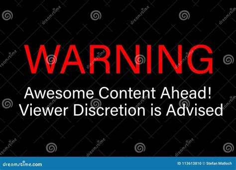 Warning Viewer Discretion Is Advised Sign Stock Image 113613835