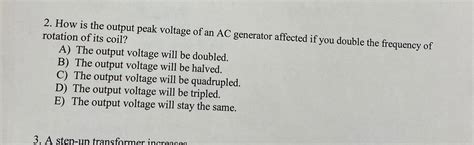 Solved How Is The Output Peak Voltage Of An AC Generator Chegg Com