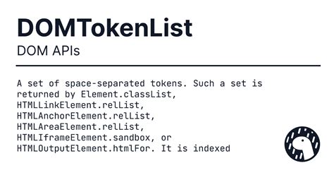 Dom Apis Domtokenlist Deno Doc