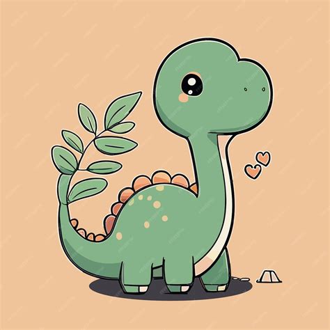 Premium Vector A Cute Dinosaur With A Green Dinosaur On Its Back