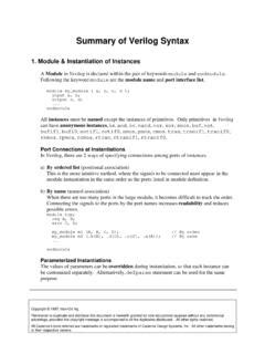 Summary Of Verilog Syntax Summary Of Verilog Syntax Pdf PDF PRO