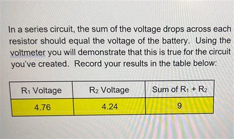 solved in a series circuit the sum of the voltage drops