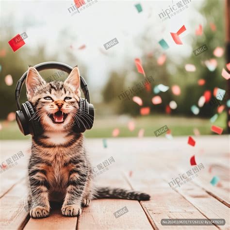 Ai创作图宠物音乐会 开心小猫形象 快乐的小猫 喜欢音乐的小狗 潮流小猫形象 喵喵叫的猫 欢呼小猫 温馨宠物背景 猫咪跳舞 跳舞的猫咪 生活