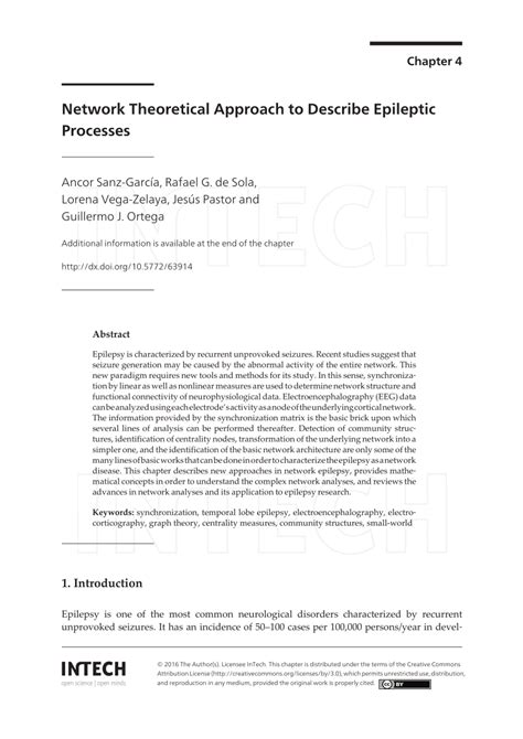 Pdf Network Theoretical Approach To Describe Epileptic Processes