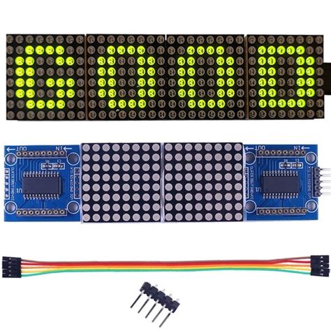 4 In 1 Matrix 8x32 Green Led Display Module Max7219 32x8 Arduino Raspberry Pi Ebay