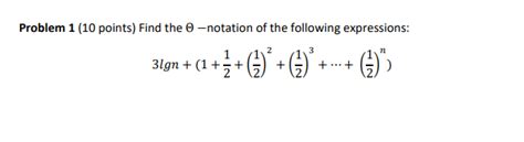 solved problem 1 10 points find the Θ notation of the