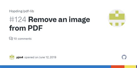 remove an image from pdf · issue 124 · hopding pdf lib · github