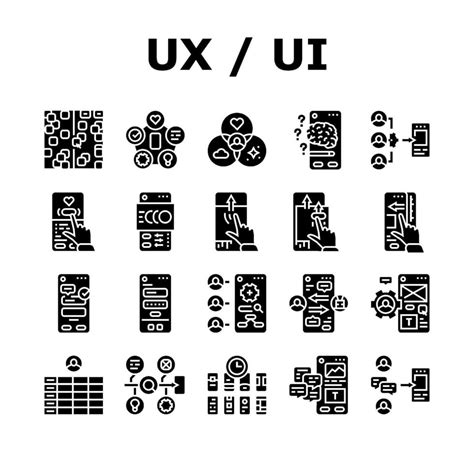 Ui Ux Digital Develop Code App Icons Set Vector 41281625 Vector Art At Vecteezy