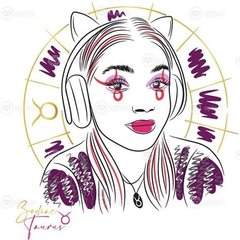 خرید و قیمت وکتور دختر زیبا با هدفون علامت زودیاک مد ثور اوپیک ترب