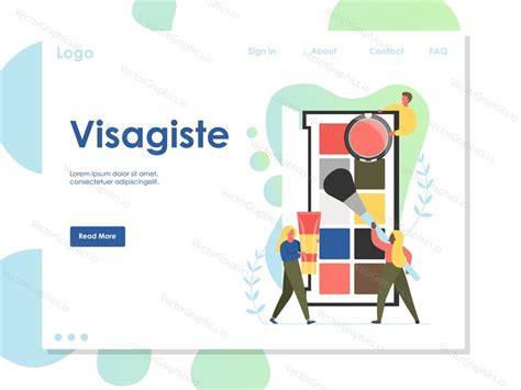 Шаблон дизайна целевой страницы векторного веб сайта visagiste