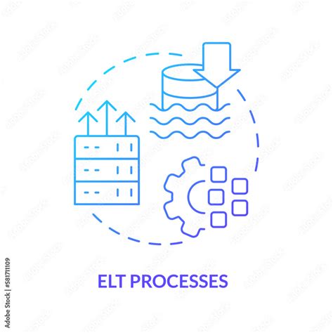 Elt Processes Blue Gradient Concept Icon Extract Load And Transform Data Lake Architecture
