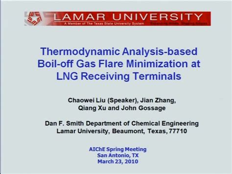 Flare Minimization At Lng Receiving Terminal Aiche