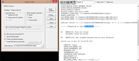 Errorspmhni 175 In Creating The Netlist Design Entry Hdl Pcb