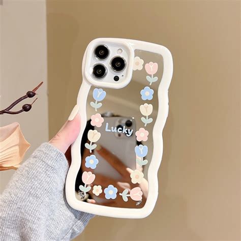 💛당일출발💛 아이폰 미러 케이스 물결 테두리 범퍼 거울 핸드폰케이스 아이폰 7 8 Se2 Se3 Xs Xr 11 12 13 14 프로 맥스 에이블리