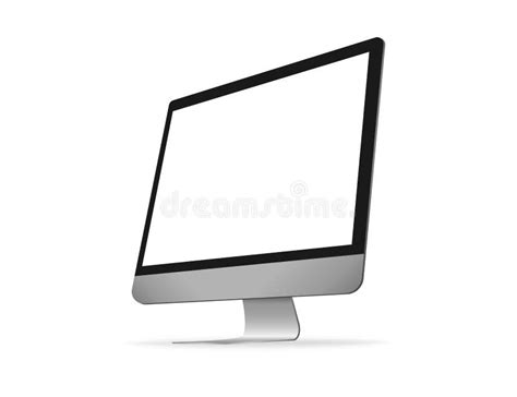 Realistic Computer Monitor With Keyboard Isolated Desktop Screen Pc Mockup With Black Keyboard