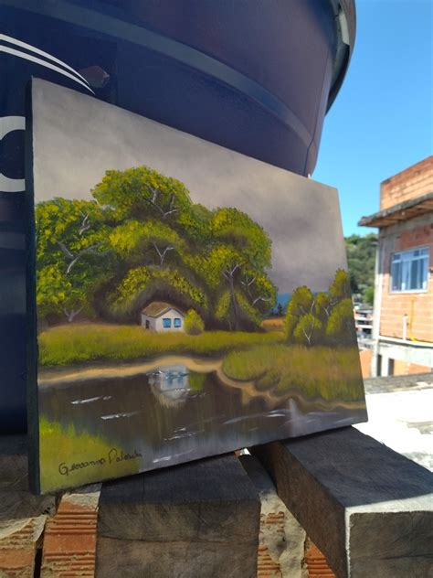 Paisagem Rural Obra De Arte Artista Geovanna Paloschi De Moraes Pintura