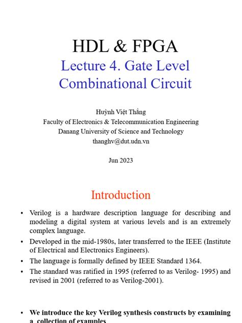 Hdl And Fpga Ch04 Hvt 2024 Verilog Pdf Hardware Description