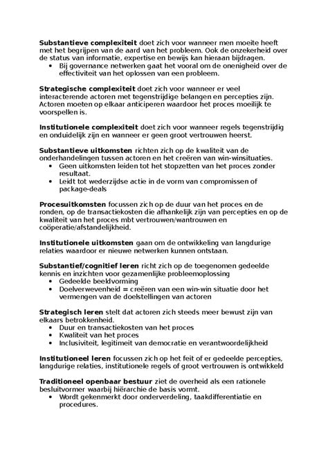 Begrippenoverzicht Van Complexiteit In Governance En Besluitvorming
