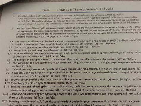 Solved Final Engr 124 Thermodynamics Fall 2017 1 Consider