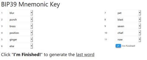 Github Jcalfeebip39 Chooser Hand Pick A Bip39 Mnemonic Phrase
