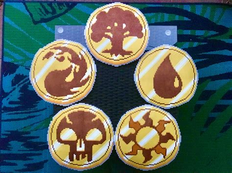 Golden Mana Symbols Magic The Gathering Perler Symbols Etsy