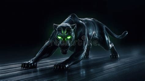 Black Panther With Bright Green Eyes