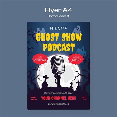Premium Vector Horror Podcast Flyer