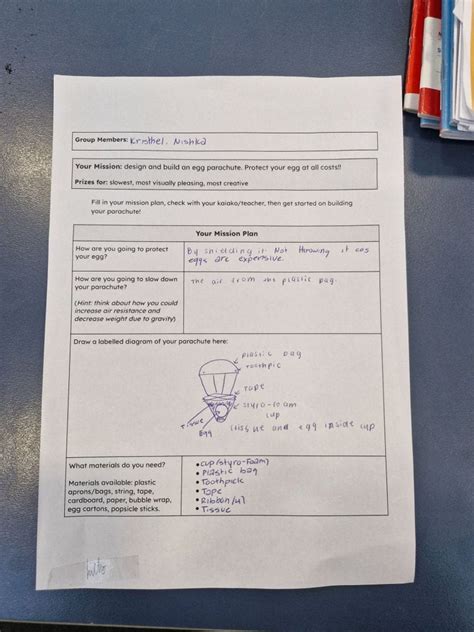 Egg Parachute Experiment Titan Kristhel Hornby High