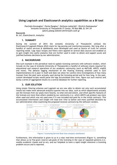 Pdf Using Logstash And Elasticsearch Analytics Capabilities As
