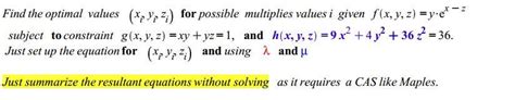 solved x z find the optimal values x yz for possible