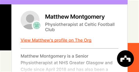 Matthew Montgomery Physiotherapist At Celtic Football Club The Org