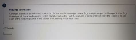Solved Required Information Consider The Binary Search Tree Chegg Com