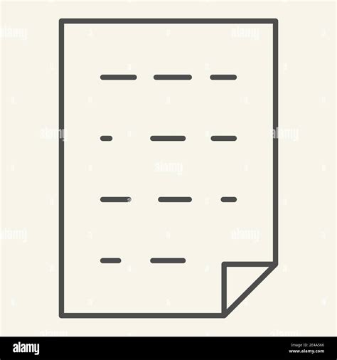 List Thin Line Icon Document Vector Illustration Isolated On White