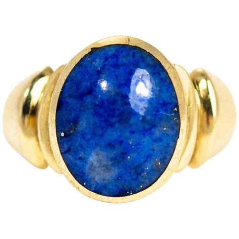 Antique Lapis Lazuli 9 Carat Gold Signet Ring At 1stdibs