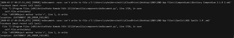 Error Attempting To Save File Name Bad File Descriptor Issue Komodo KomodoEdit GitHub