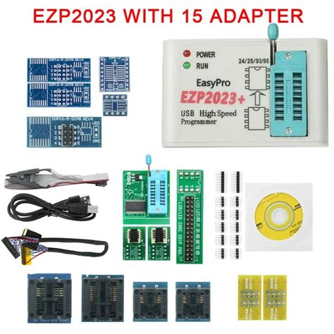 Original Ezp2023 Usb Spi Programmer Full Set With 15 Adapters Test Clip