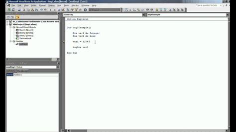 Excel Vba Training Day1 Youtube