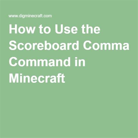 How To Use The Scoreboard Command In Minecraft Scoreboard Id Tech