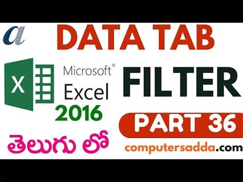 Filter Option In Ms Excel Computers Adda